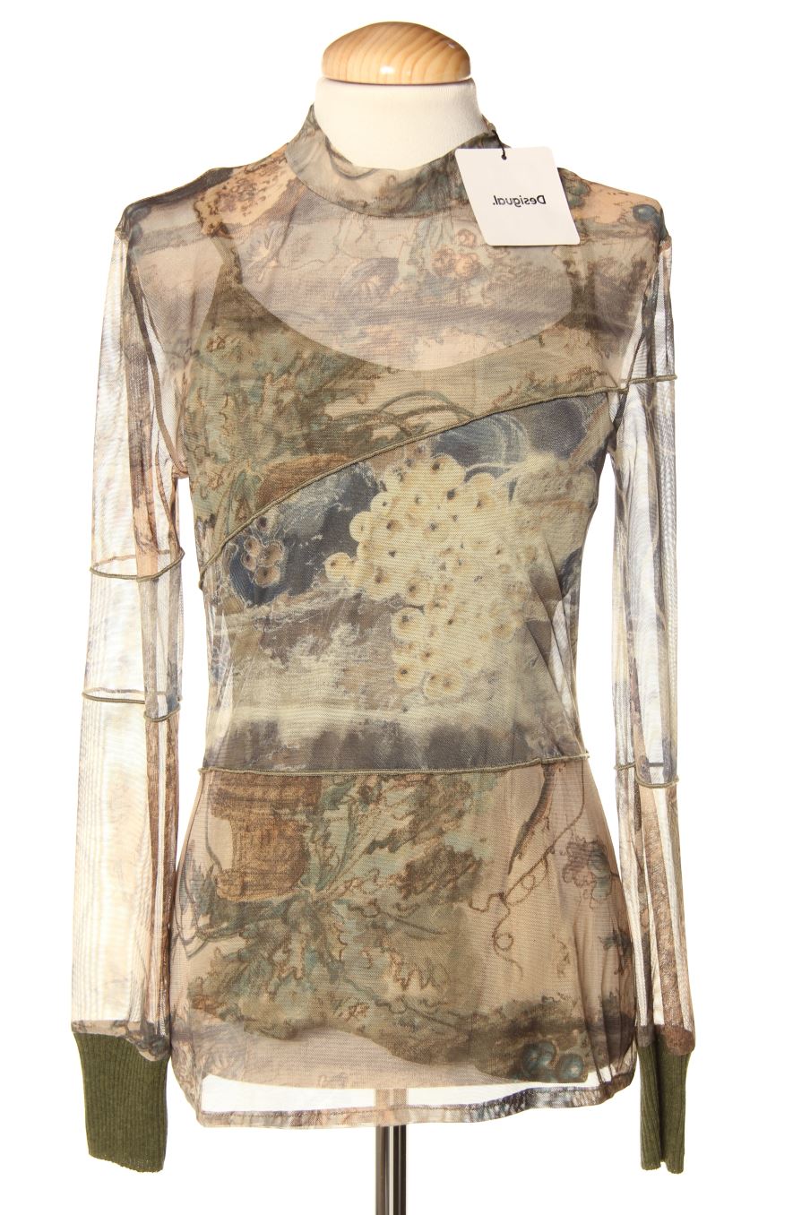 Camiseta manga larga de Desigual de la talla M, de color verde