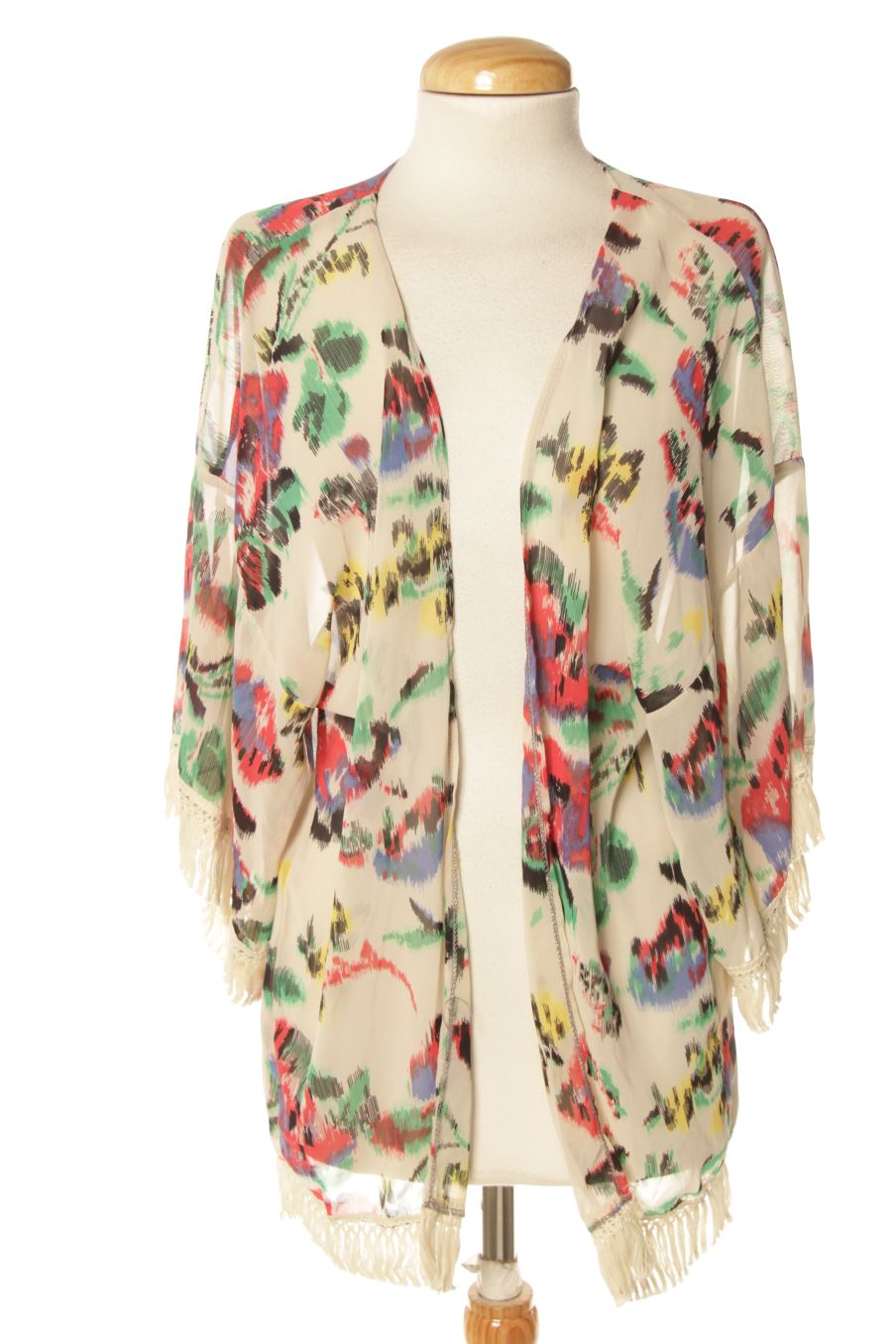 Kimono de Blanco Roto de la talla S, de color estampado